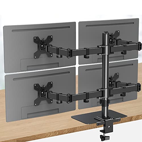 MOUNTUP Quad Monitor Desk Mount with Desk Reinforcement Plate