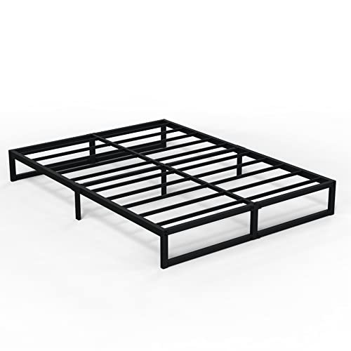 Richwanone 10 Inch Bed Frame Full Metal Platform Mattress Foundation with Steel Slat Support, No Box Spring Needed, Easy Assembly, Black