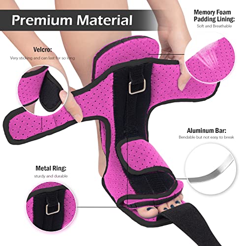 Lamaral Plantar Fasciitis Night Splint: Foot Brace with Massage Ball | Effective for Foot Pain Relief by Plantar Fasciitis Achilles Tendonitis Foot drop Flat Arch Heel Spur | Comfortable & Easy Use for Women Men