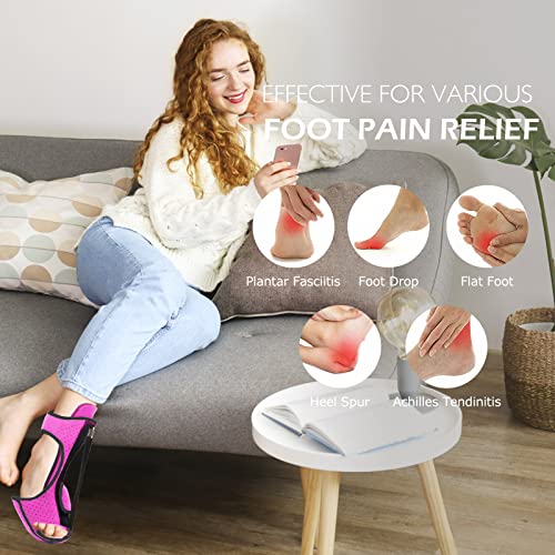 Lamaral Plantar Fasciitis Night Splint: Foot Brace with Massage Ball | Effective for Foot Pain Relief by Plantar Fasciitis Achilles Tendonitis Foot drop Flat Arch Heel Spur | Comfortable & Easy Use for Women Men