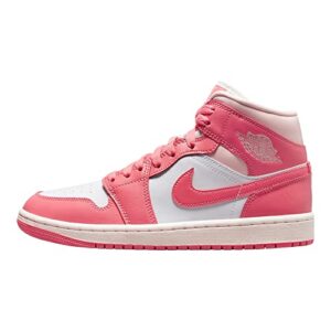 jordan 1 mid women white/sea coral-atmosphere bq6472-186 7.5