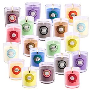 20 Pack Strong Scented Candles Gift Set with 10 Fragrances for Home and Women, Aromatherapy Soy Wax Glass Jar Candle