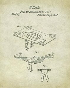 547785 duck hunting blind boat patent antique decoys goose calls cabin picture decor wall 36x24 print poster