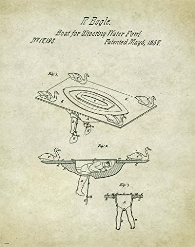 547785 Duck Hunting Blind Boat Patent Antique Decoys Goose Calls Cabin Picture DECOR WALL 36x24 PRINT POSTER