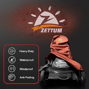 Zettum Push Lawn Mower Cover - Walk Behind Lawn Mower Cover Waterproof Heavy Duty, 600D Outdoor Push Mower Cover Universal with Storage Bag for Greenworks, EGO, Craftsman, Husqvarna, Honda and More