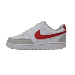 nike women's court vision low sneaker, white/university red-grey fog, 6.5 m us