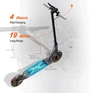 NAVIC T5 Electric Scooter, Up to 19 Miles Range, 19 Mph Folding Commute Electric Scooter for Adults with 8.5" Solid Tires, Dual Braking System and App Control