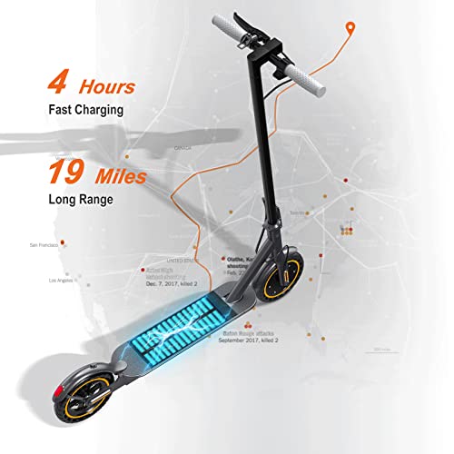 NAVIC T5 Electric Scooter, Up to 19 Miles Range, 19 Mph Folding Commute Electric Scooter for Adults with 8.5" Solid Tires, Dual Braking System and App Control