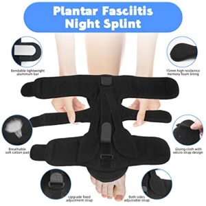 XRUIDI Upgrade Plantar Fasciitis Night Splint, Plantar Fasciitis Relief Brace with Arch Support, Foot Support Brace with 3 Adjustable Straps, Relief Foot Drop, Achilles Tendonitis, Heel Pain (Black 2)