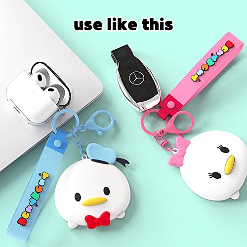 Disney womens Tsum 3D Character Design Handy Mirror Keychain Hand Strap, Metal Chain Keyring, Minnie Mouse, Medium