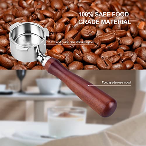 K COOL 51mm Espresso Bottomless Portafilter, Coffee Products with Stainless Steel Filter Basket, 51mm Bottomless Naked Portafilter Compatible with DeLonghi EC680 EC685 and Delonghi Coffee Machine (51)