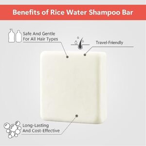 ikimi Rice Water Shampoo and Conditioner Bar Set for Hair Growth, 100g Shampoo Bar and 80g Conditioner Bar Made with Rice Water and Plant Extracts