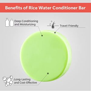 ikimi Rice Water Shampoo and Conditioner Bar Set for Hair Growth, 100g Shampoo Bar and 80g Conditioner Bar Made with Rice Water and Plant Extracts