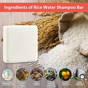 ikimi Rice Water Shampoo and Conditioner Bar Set for Hair Growth, 100g Shampoo Bar and 80g Conditioner Bar Made with Rice Water and Plant Extracts