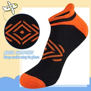 Comfoex Girls Socks For Kids 8-10 4-6 6-8 Years Old Ankle Athletic Socks Cotton Socks With Cushioned Sole 6 Pairs