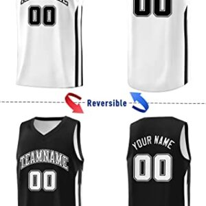 Custom Reversible Basketball Jersey for Men Kids,90s Hip Hop Sportswear Print Personalized Team Name Number Logo