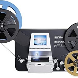 8mm & Super 8 Film to Digital Converter, Film Scanner Digitizer with 2.4" Screen, Convert 3”5”7”9”Reels View Frame by Frame into 1080P Digital MP4 Files,Sharing & Saving on 32GB SD Card