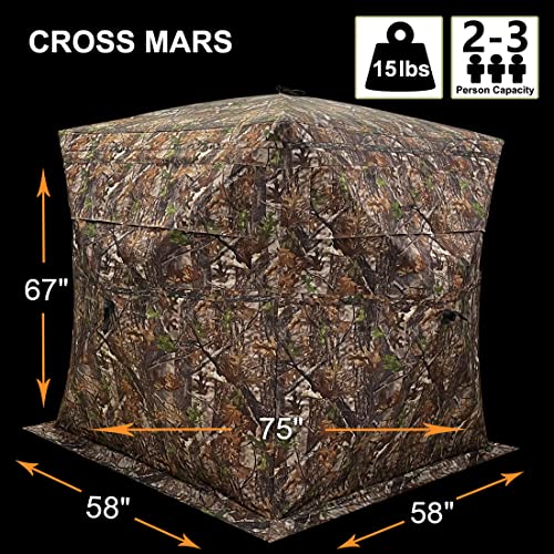 CROSS MARS Ground See Through Hunting Blind & Swivel Hunting Chair