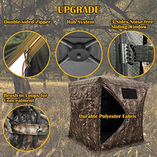 CROSS MARS Ground See Through Hunting Blind & Swivel Hunting Chair