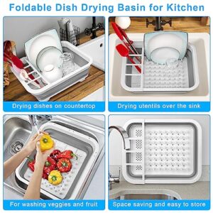 Collapsible Dish Drying Rack Portable Dish Drainers for Kitchen Counter,Kitchen Sink Organizer Basket RV Accessories Camper Kitchen Organization and Storage Space Saver Dish Rack Over Sink Drying Rack