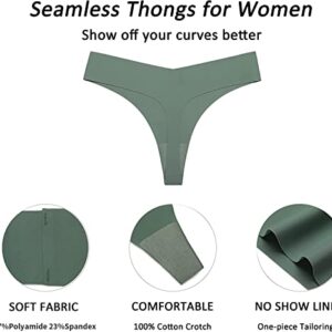 LEITNIAS Seamless Thongs Underwear for Women Breathable Stretch V-waist Panties Invisible No Show Thongs 6 Pack S-XL