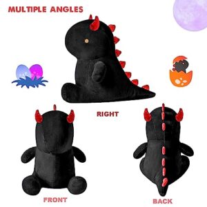 Ditucu Cute Dinosaur Stuffed Animals Toys Plush Dolls Super Soft Dino Plushie Birthday Gifts for Kids Girls Boys Black 12 inch