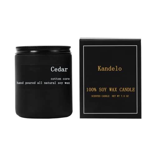 Scented Candle Cedar,7oz 45Hour Burn,Scented Candles for Home| Spring Candles| Black Jar Candle|Soy Candles,Long Lasting Candles |for Men & Women Candles Gifts (Cedar, 7oz)