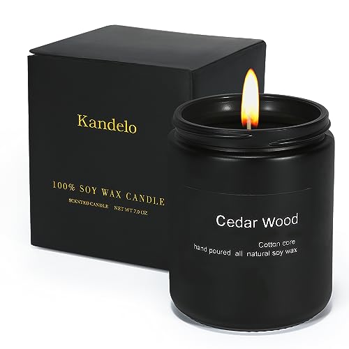 Scented Candle Cedar,7oz 45Hour Burn,Scented Candles for Home| Spring Candles| Black Jar Candle|Soy Candles,Long Lasting Candles |for Men & Women Candles Gifts (Cedar, 7oz)