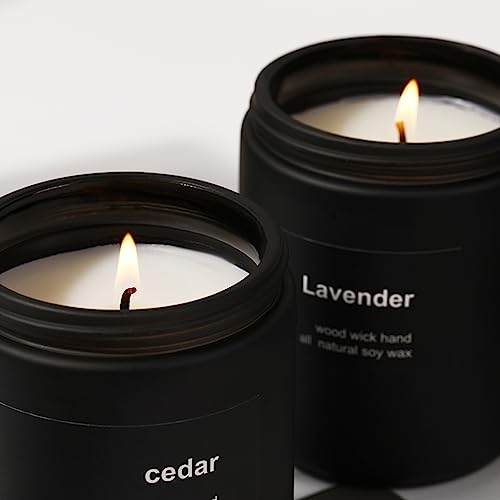 Scented Candle Cedar,7oz 45Hour Burn,Scented Candles for Home| Spring Candles| Black Jar Candle|Soy Candles,Long Lasting Candles |for Men & Women Candles Gifts (Cedar, 7oz)