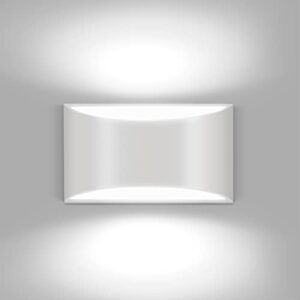 aiilsmp white modern led wall sconces hardwired wall sconces indoor up and down wall mount light for living room, bedroom, hallway cool white 6000k(with g9 bulbs)