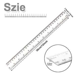 30PCS Clear Ruler Plastic Rulers 12 Inch, with Inches and Metric for School Classroom, Home, or Office (Clear)