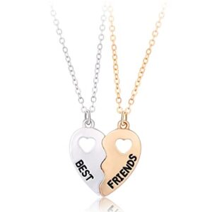 Lezmoii Magnetic Friendship Necklace Best Friend Necklace Matching Heart BFF Necklace for 2 Women Girls Bestie Friendship Gifts (Best Friends)