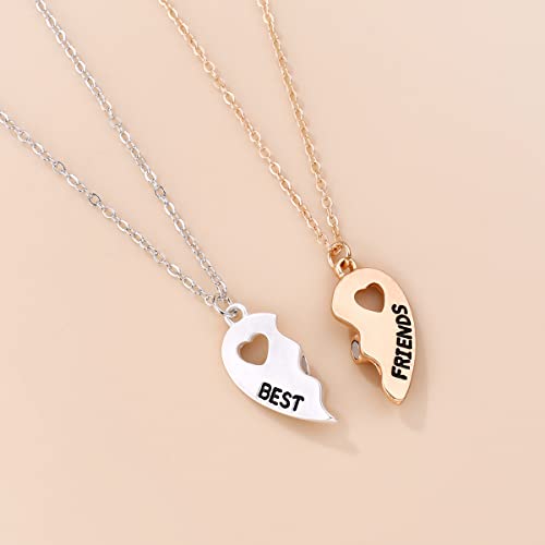 Lezmoii Magnetic Friendship Necklace Best Friend Necklace Matching Heart BFF Necklace for 2 Women Girls Bestie Friendship Gifts (Best Friends)