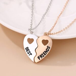 Lezmoii Magnetic Friendship Necklace Best Friend Necklace Matching Heart BFF Necklace for 2 Women Girls Bestie Friendship Gifts (Best Friends)