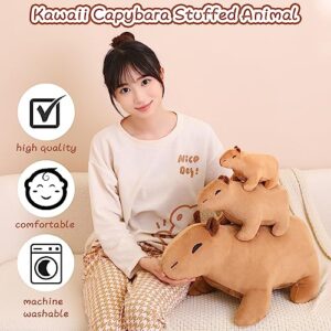 SQEQE Capybara Plush Toy, Cute Capybara Stuffed Animals, Super Soft Capybara Plushie Pillow Unique Brown Plushies Doll Gifts for Girls Boys Kids Decor 8 inch