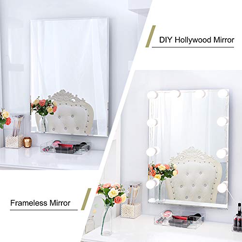 Chende 2 Packs Rectangle Bathroom Mirror with Beveled Edge, 18" x 24" Frameless Vanity Mirror for Bedroom, Entryways, Washrooms, Living Rooms, Modern Wall Mirror