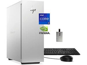 hp 2022 envy gaming desktop, intel core i9-12900 processor, 32gb ddr4 ram, 1tb pcie ssd + 1tb hdd, nvidia geforce rtx 3070 8g ddr6, win 11 pro, white, 32gb usb business card