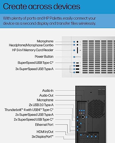 HP 2022 Envy Gaming Desktop, Intel Core i9-12900 Processor, 32GB DDR4 RAM, 1TB PCIe SSD + 1TB HDD, NVIDIA GeForce RTX 3070 8G DDR6, Win 11 Pro, White, 32GB USB Business Card