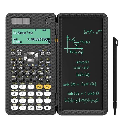 NEWYES 991ES Scientific Calculator with LCD Writing Tablet, 417 Function Solar Energy Science Calculators Notepad, Professional Foldable Calculators for Students School College