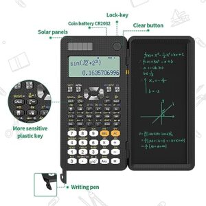 NEWYES 991ES Scientific Calculator with LCD Writing Tablet, 417 Function Solar Energy Science Calculators Notepad, Professional Foldable Calculators for Students School College