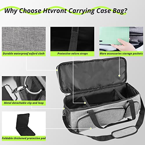 HTVRONT Carrying Case Bag for Cricut Maker/Maker 3/Explore Air 2/Silhouette Cameo 4, Double-Layer Carrying Bag for 12x12 Mats, Travel Storage Tote Bag for Cricut Accessories Storage & Die-Cutting