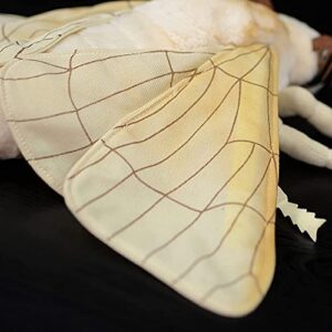 ZHONGXIN MADE Silk Moth Plush Toy - Lifelike Silk Moth Stuffed Animals 11in, Realistic Soft Big Wings Moth Toys, Simulation Butterfly Plushie Model Toy, Unique Plush Gift Collection for Kids