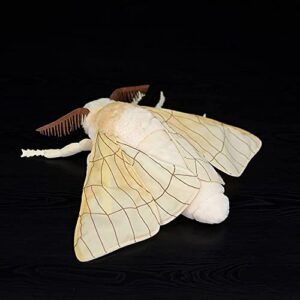 ZHONGXIN MADE Silk Moth Plush Toy - Lifelike Silk Moth Stuffed Animals 11in, Realistic Soft Big Wings Moth Toys, Simulation Butterfly Plushie Model Toy, Unique Plush Gift Collection for Kids