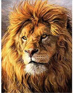 eiialerm stamped cross-stitch kits animal lion 11ct beginner cross stitch pre-printed pattern embroidery diy children's adult home decoration 16x20 inch