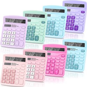 xuhal 8 pack desktop calculator standard calculator 12 digit with large lcd display and sensitive button handheld cute calculator functional aesthetic calculator for office home classroom business