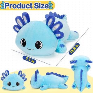 KMUYSL Axolotl Plush Toy, Soft Stuffed Animal Plush, Cute 13" Plush Pillow, Kawaii Stuffed Plushies Dolls for Girls Kids, Chrismas Birthday Gift for Boy Girls(Blue)