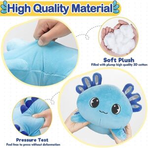 KMUYSL Axolotl Plush Toy, Soft Stuffed Animal Plush, Cute 13" Plush Pillow, Kawaii Stuffed Plushies Dolls for Girls Kids, Chrismas Birthday Gift for Boy Girls(Blue)