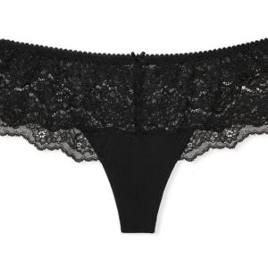 Victoria's Secret Dream Angels Lace Cheekini Panty, Underwear for Women, Black (XS)