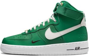 nike women's air force 1 '07 mid shoes, malachite/brown basalt/sail, 7