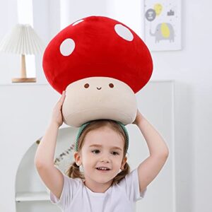 WeBingo Mushroom Plush, 9 Inch Mushroom Plush Pillow, Cute Mushroom Plush, Mushroom Stuffed Animals, Plush Toy Pillows, Mushroom Stuffed Pillow Room Decor Gift for Kids Adults